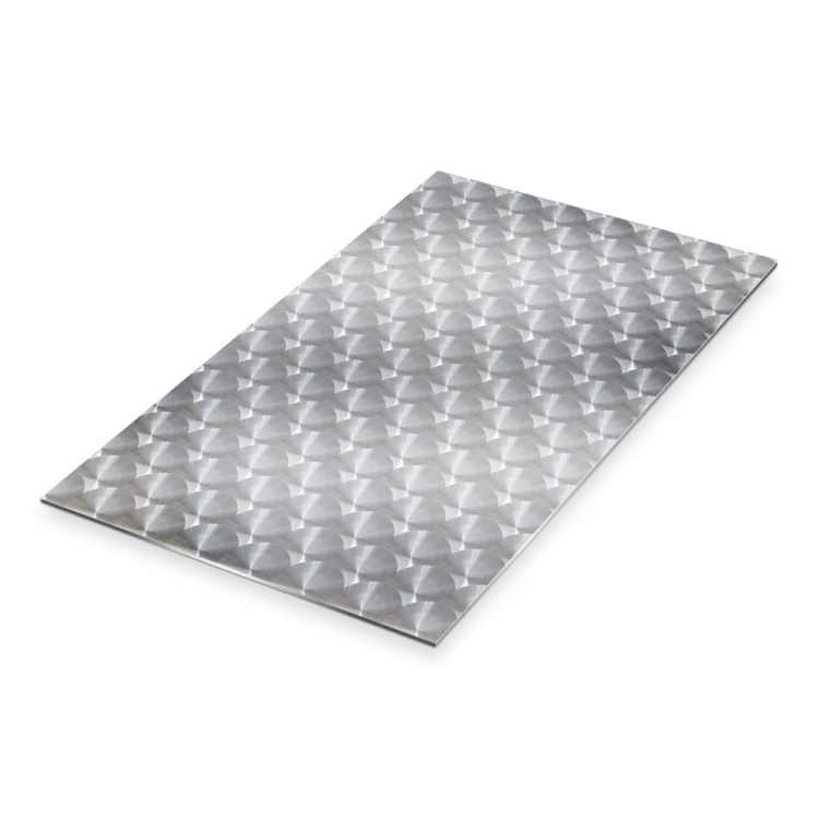 Tablă decor inox 1.2х1500х3000mm AISI304/rozetată+pvc - preț excelent